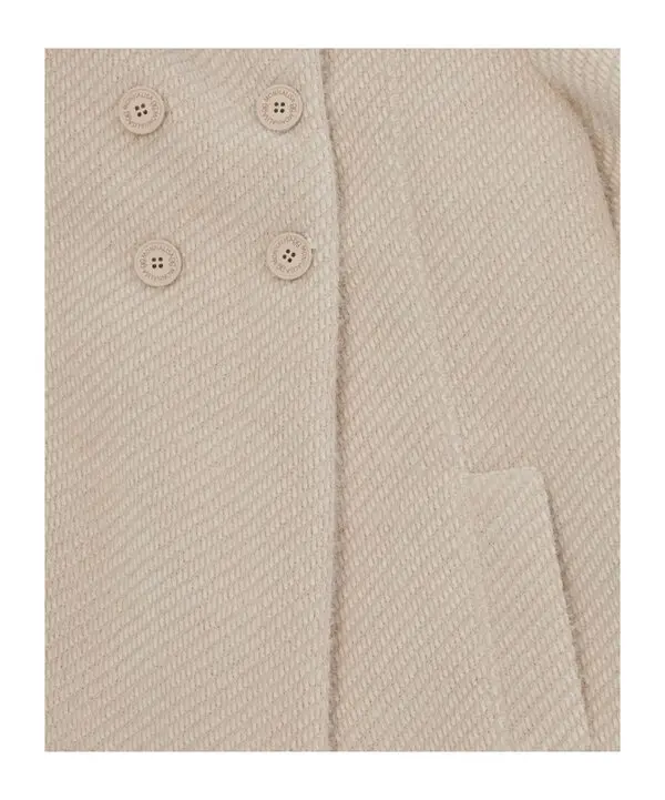 Monnalisa Double-breasted Peter Pan-collar Coat