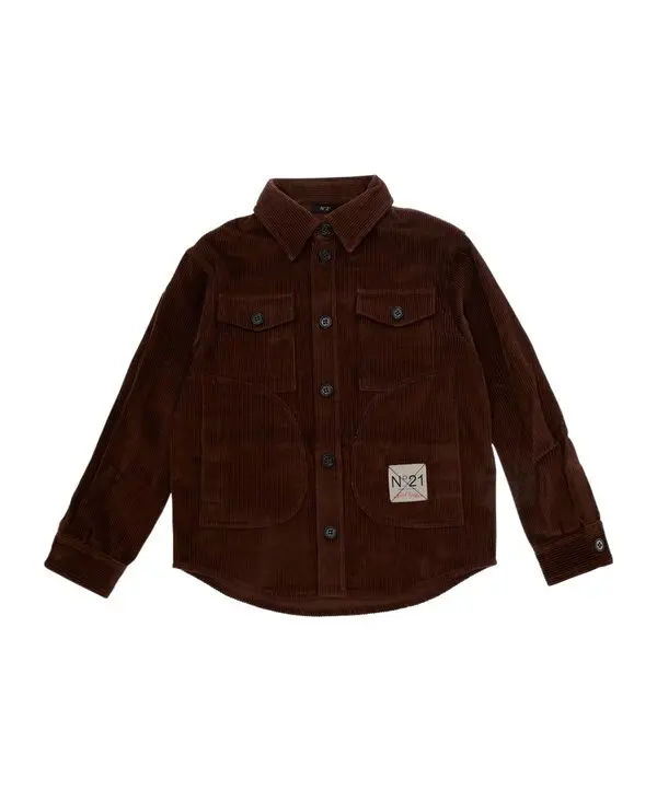 N.21 Corduroy Long Sleeve Shirt With Appliqués