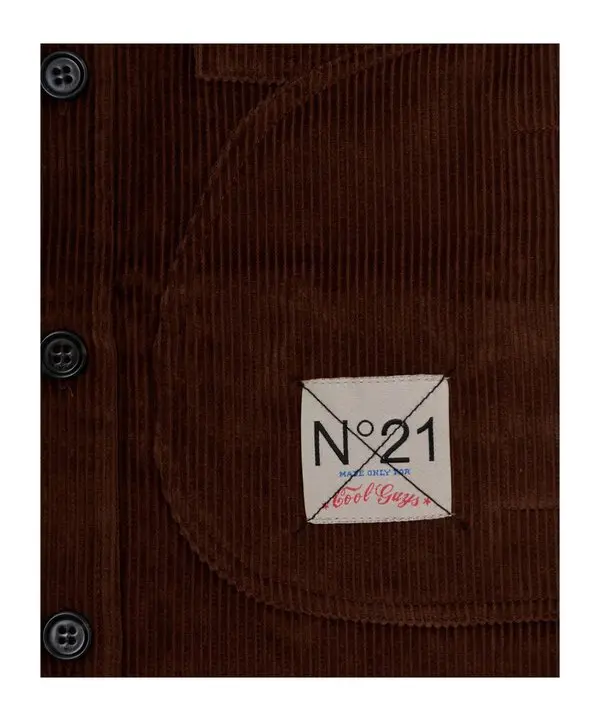 N.21 Corduroy Long Sleeve Shirt With Appliqués