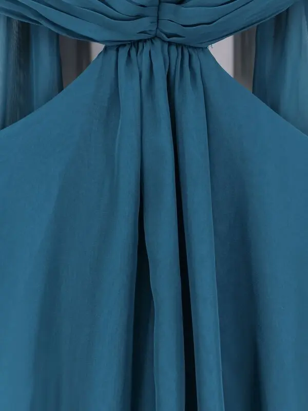 Retrofete Meira Chiffon Gown - Blue-green