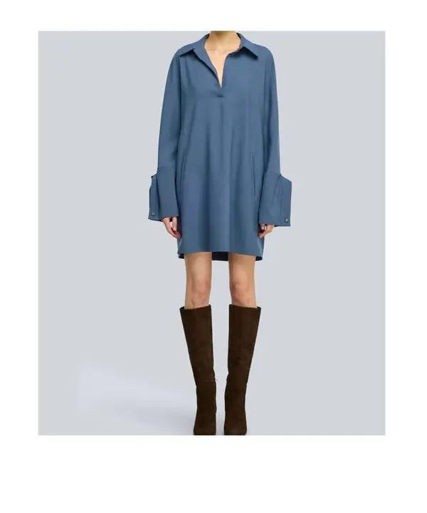 SEMICOUTURE V-neck Long Sleeve Mini Dress