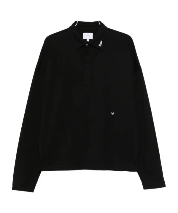 Rhude Logo-embroidered Long-sleeve Polo Shirt