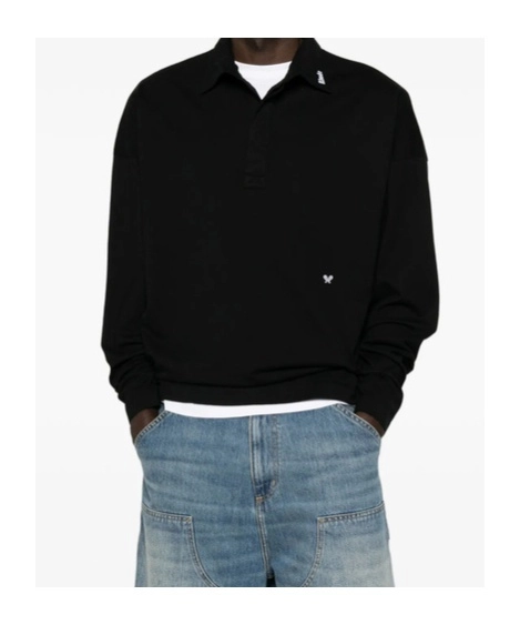 Rhude Logo-embroidered Long-sleeve Polo Shirt