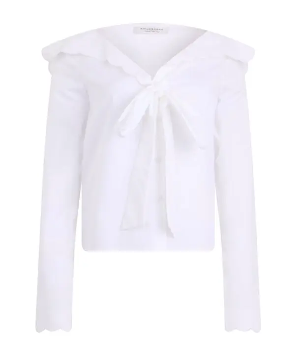 Philosophy Di Lorenzo Serafini Scalloped Bow Cropped Top