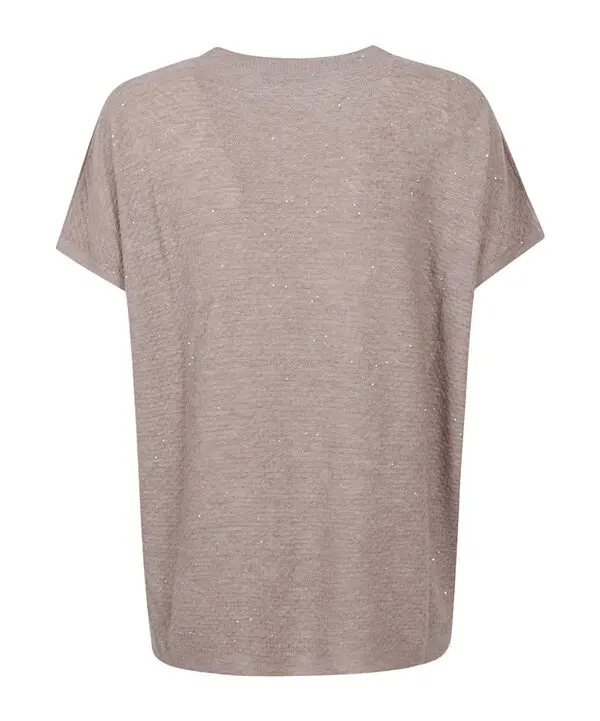 Fabiana Filippi Embroidered Cap-sleeve Knitted Top