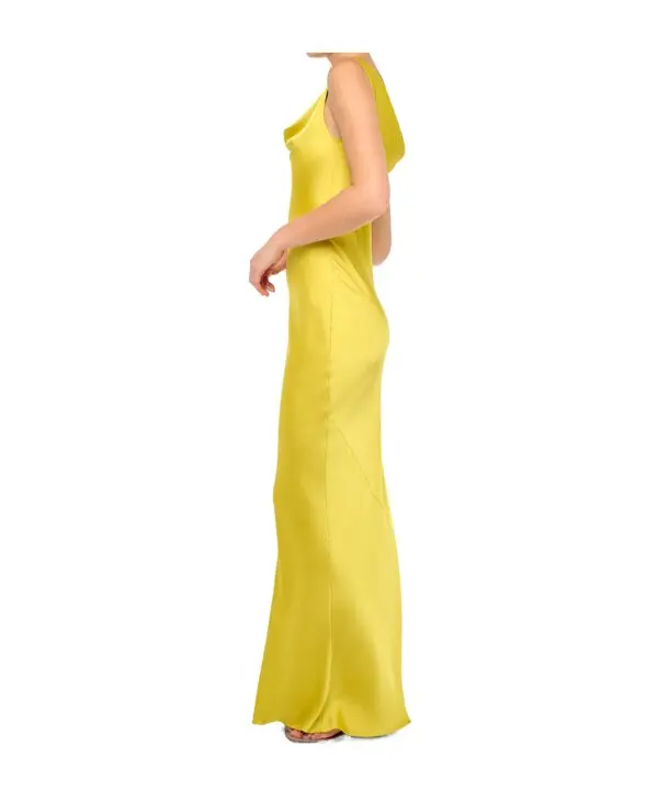 Norma Kamali Maria Long Draped Gown - Tranquility Yellow