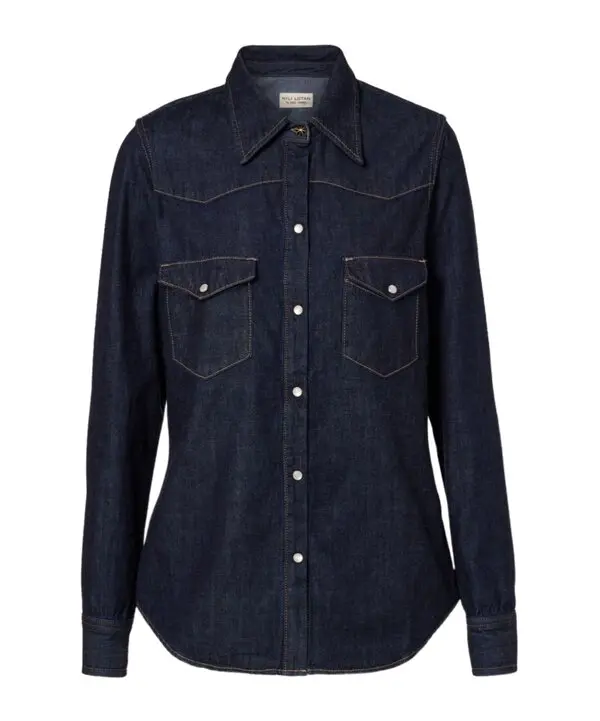 NILI LOTAN Long Sleeve Denim Shirt