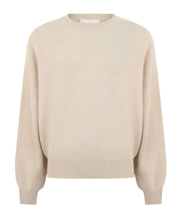 LISA YANG Relaxed Crew Neck Sweater - Beige