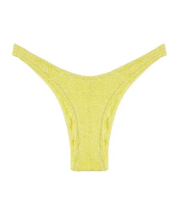 REINA OLGA Ginny Crinkled Bikini Bottom - Light Yellow