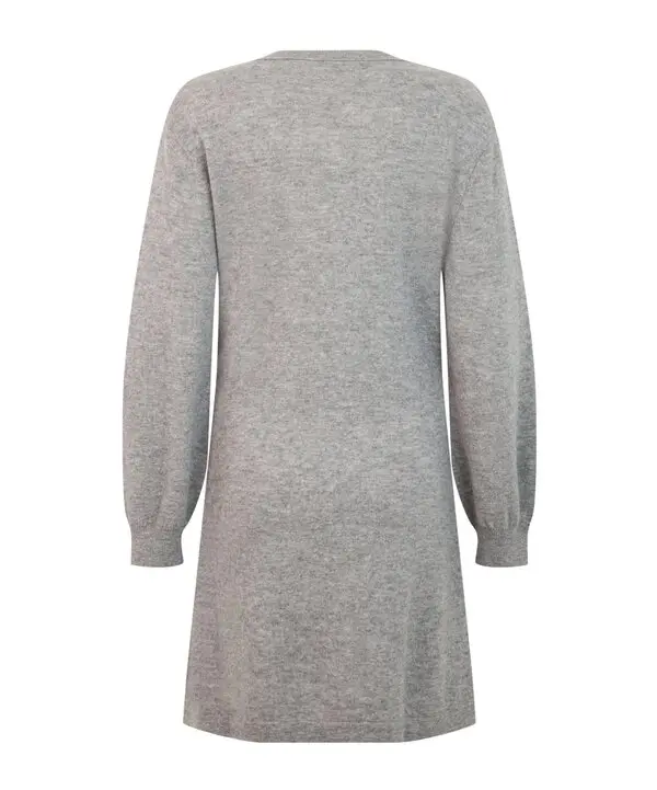 LISA YANG Knitted Dress With Side Draping - Light Gray