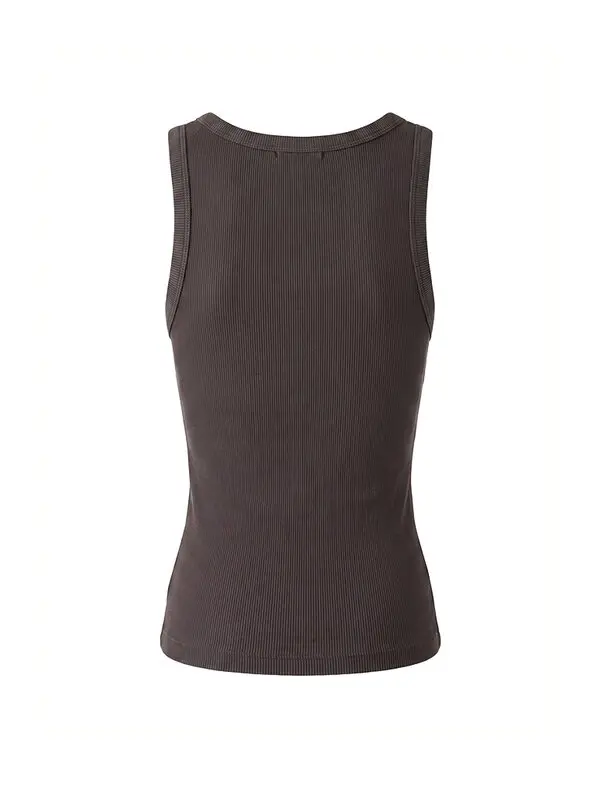 Jacquemus Ribbed Square Neck Tank Top - Brown