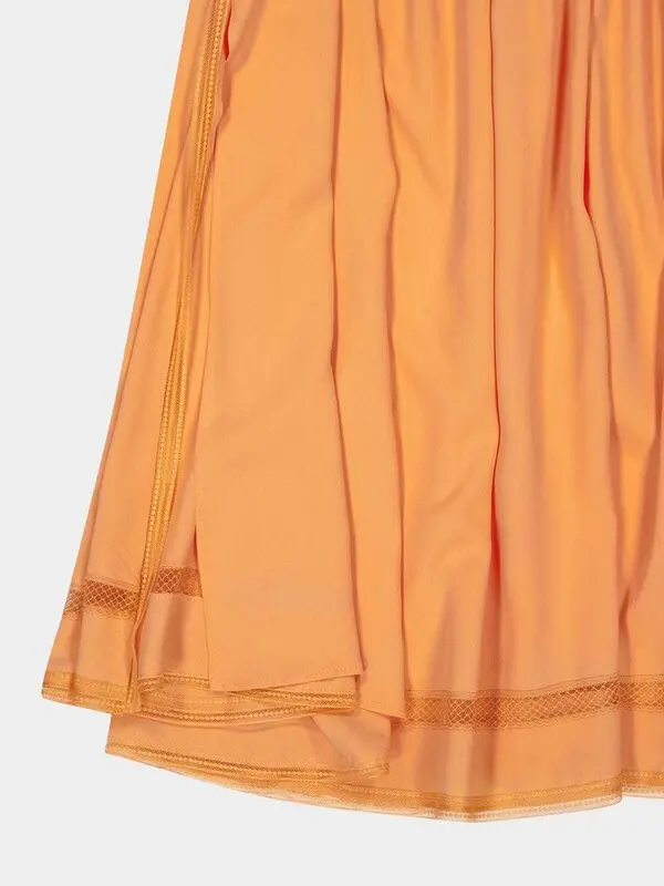 Rabanne Pleated Skirt With Tie Detail - Orange