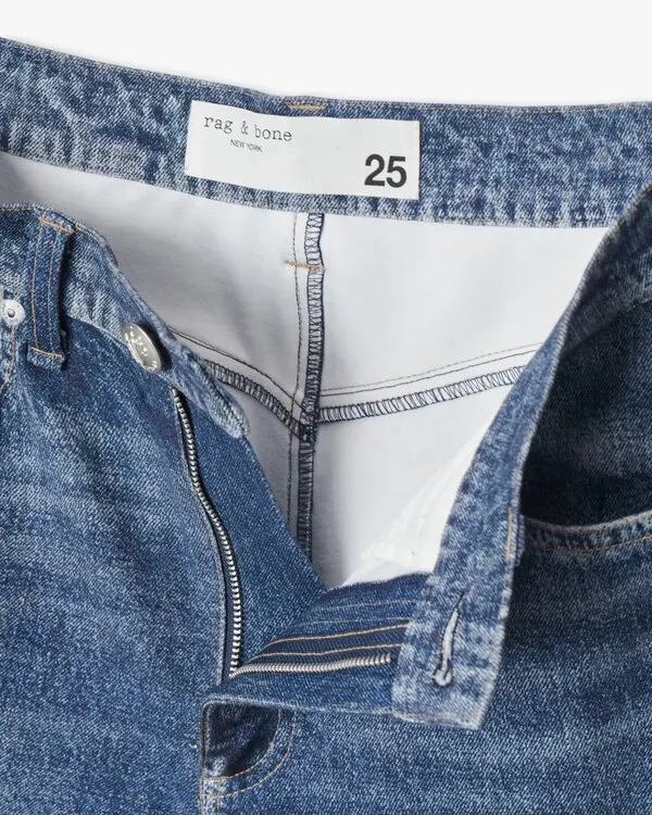 Rag & Bone Straight Leg Jeans With Printed Logo Detail