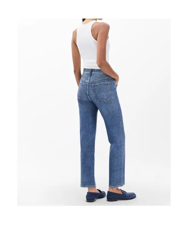 Rag & Bone Straight Leg Jeans With Printed Logo Detail