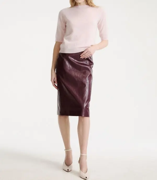 Marella Biada Faux Leather Pencil Skirt