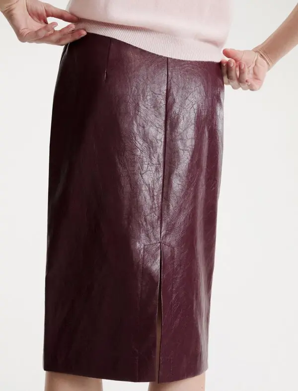Marella Biada Faux Leather Pencil Skirt