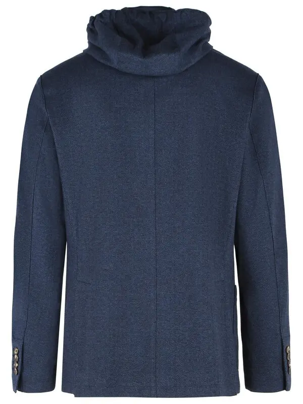 Eleventy Long-sleeved Suit Jacket With Hood - Blue