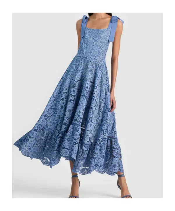 ALICEOLIVIA Rosalee Lace Bustier Dress