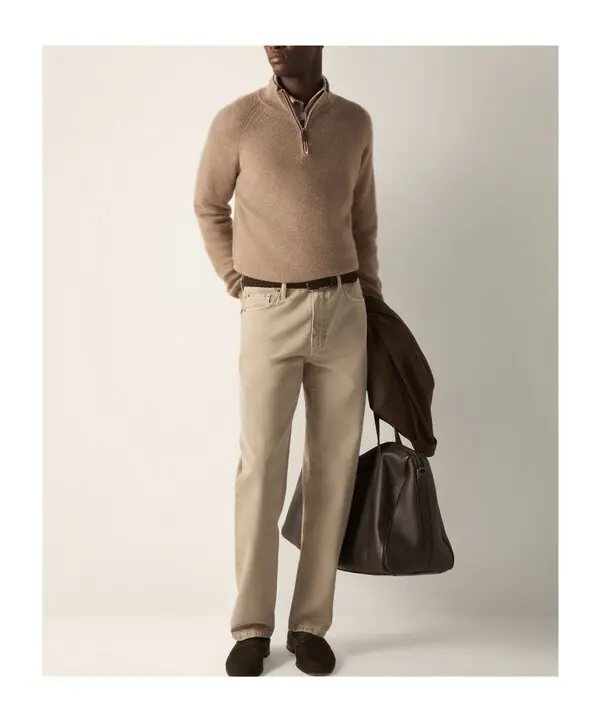 Zegna Cashmere Mélange Half-zip Mock Neck Sweater
