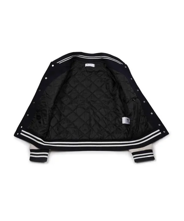 SPORTY  RICH Sporty & Rich Varsity Jacket With Striped Trim