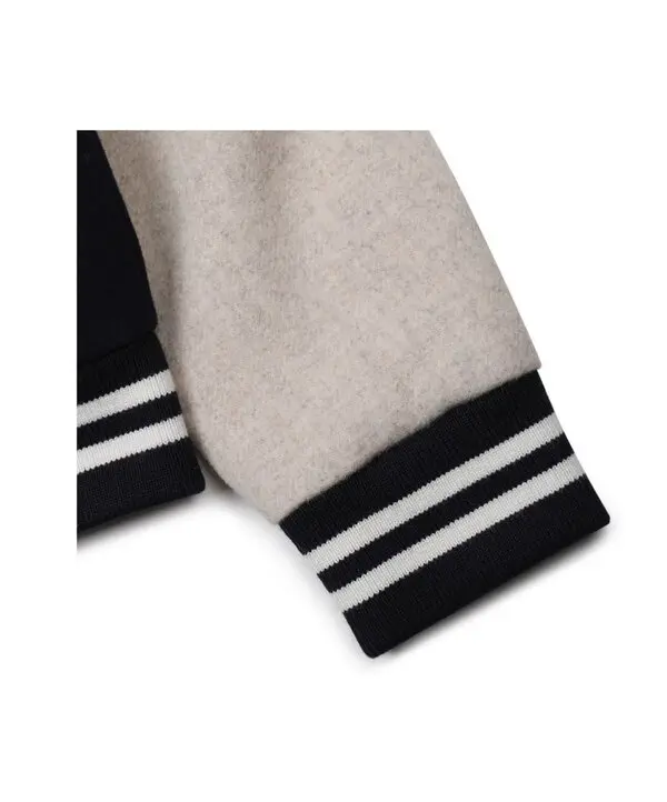 SPORTY  RICH Sporty & Rich Varsity Jacket With Striped Trim