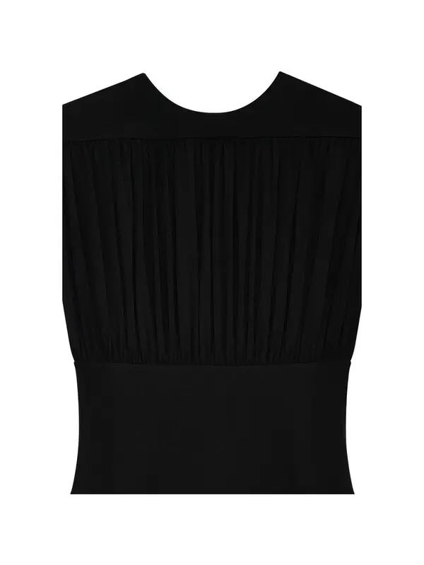 ANINE BING Sleeveless Round Neck Midi Dress With Pleats