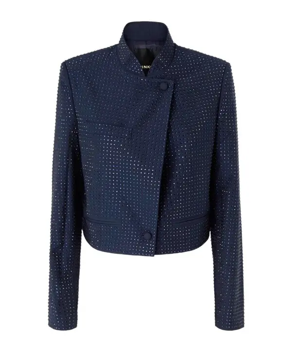 Pinko Rhinestone-embellished Cropped Jacket