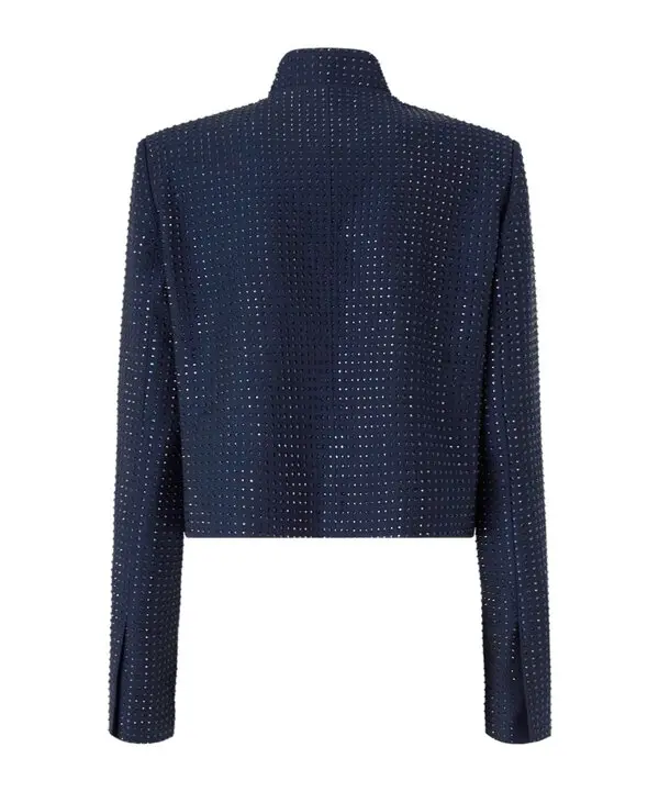 Pinko Rhinestone-embellished Cropped Jacket