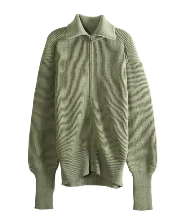 RIER Long-sleeved Cardigan With Zip Collar
