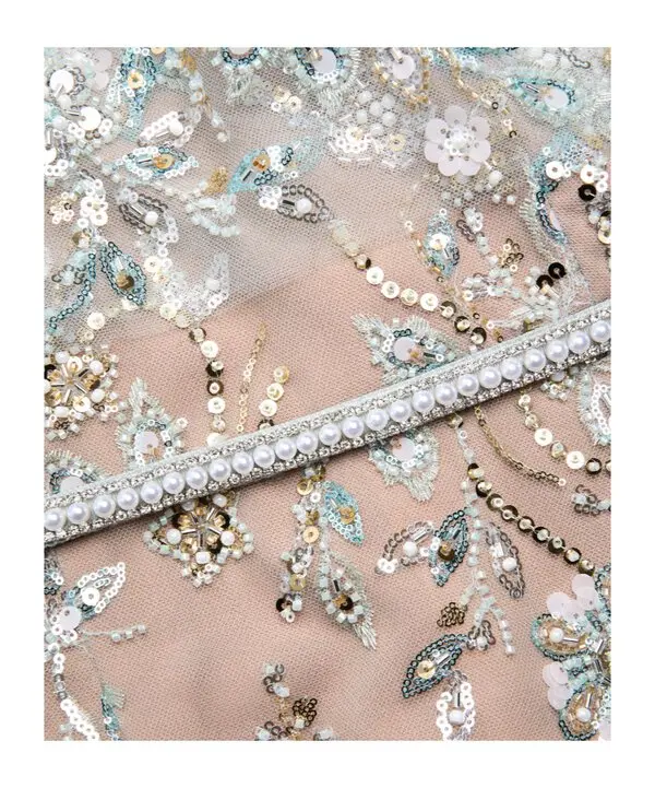 SELF-PORTRAIT Sequin Embellished Cape Sleeve Maxi Dress