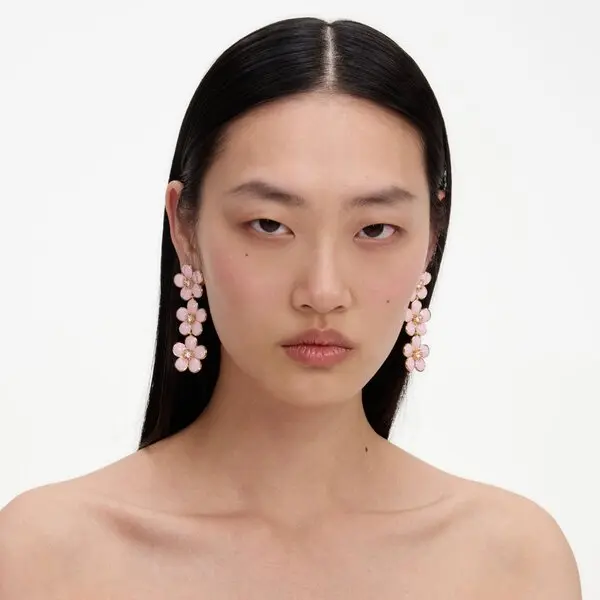 SELF-PORTRAIT Enamel Flower Tiered Earrings