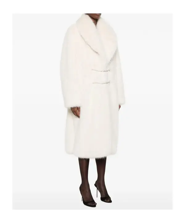 DONDUP Faux Fur Coat With Chain Detail