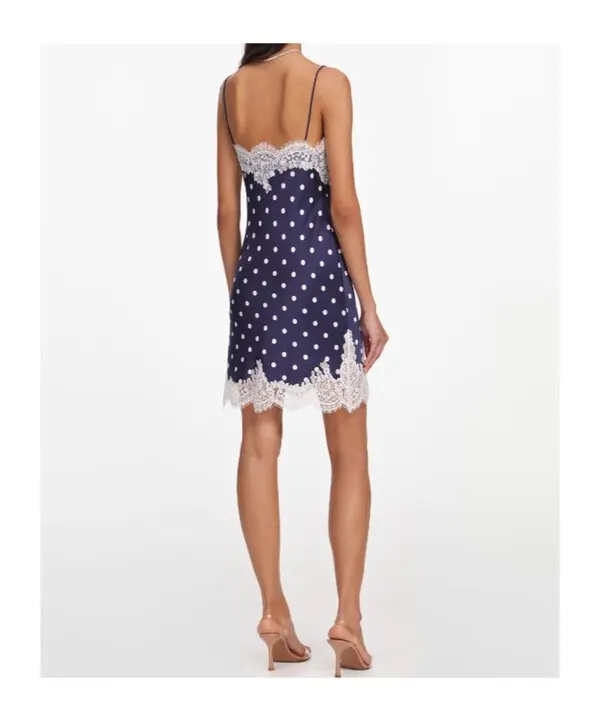 SELF-PORTRAIT Polka Dot Satin Mini Dress
