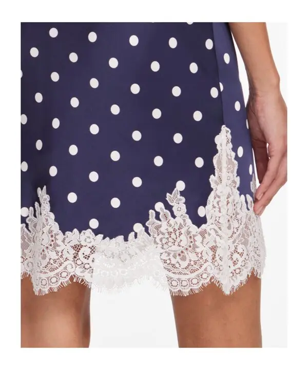 SELF-PORTRAIT Polka Dot Satin Mini Dress