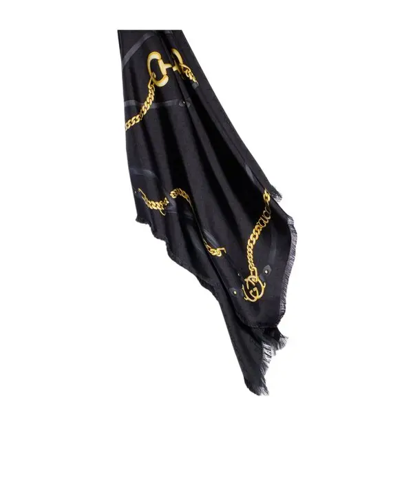 Gucci Gg Wool Silk Jacquard Cape - Black