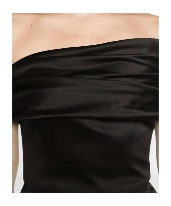 Solace Off-shoulder Satin-finish Maxi Dress