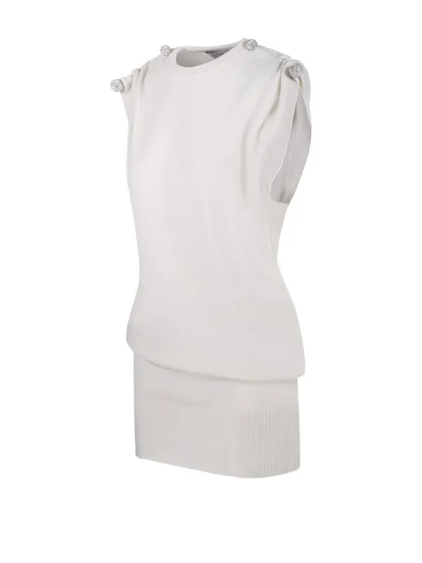 Giuseppe Di Morabito Sleeveless Round Neck Dress With Shoulder Embellishments