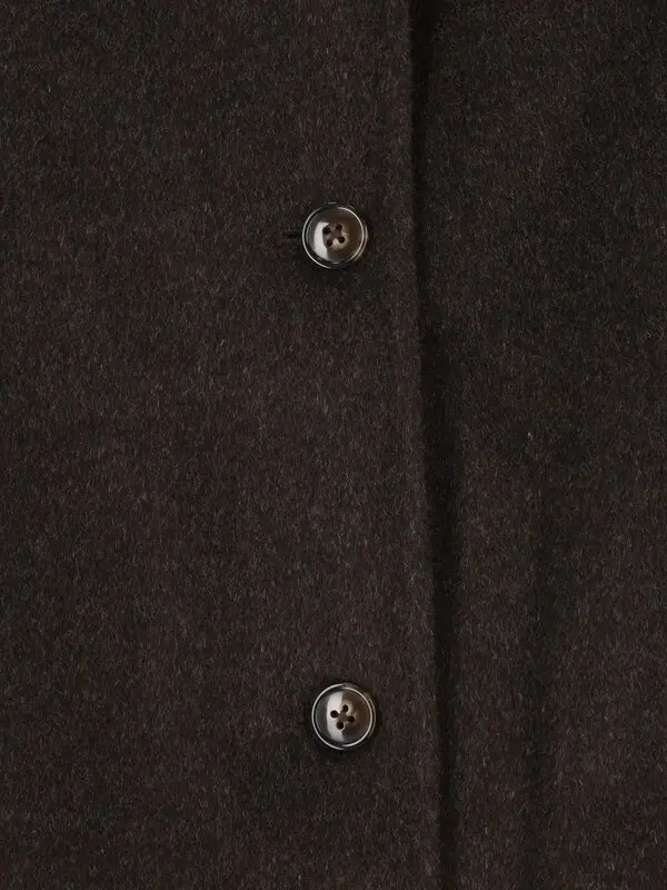 Loulou De Saison Single-breasted Crewneck Coat - Dark Brown