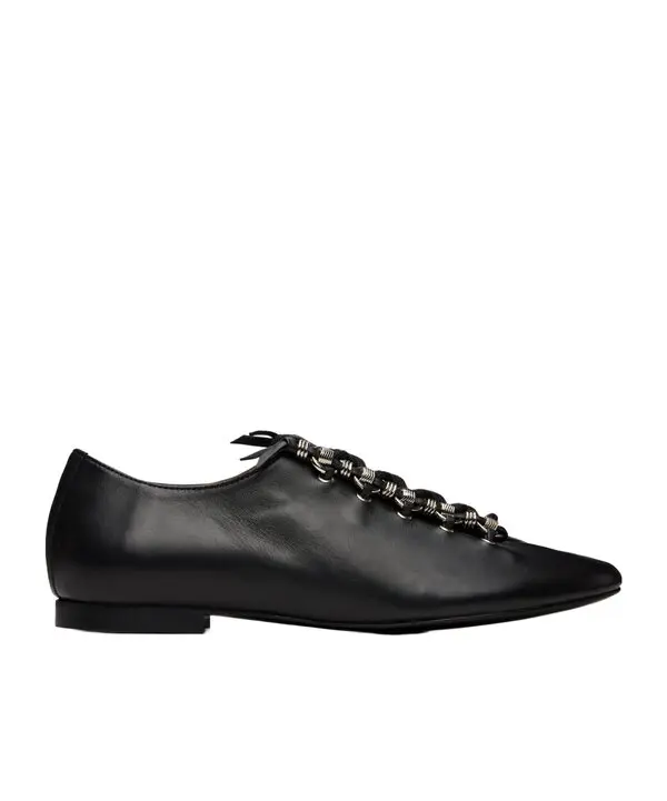 TOGA VIRILIS Leather Derby With Patterned Hardware