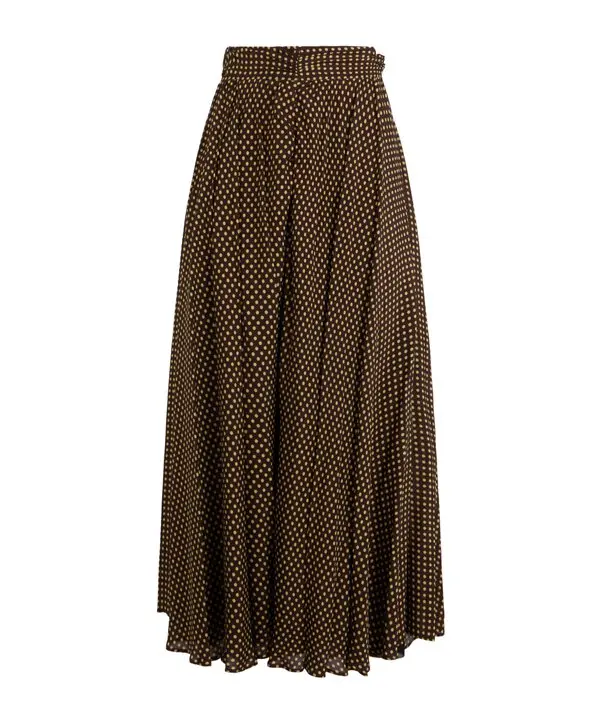 Philosophy Di Lorenzo Serafini Pleated Polka-dot Maxi Skirt
