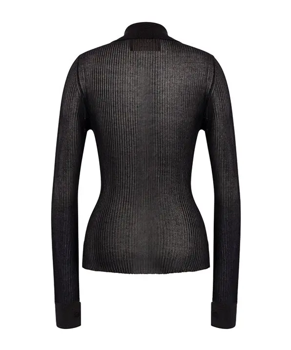 DONDUP Ribbed Knit Long Sleeve Cardigan