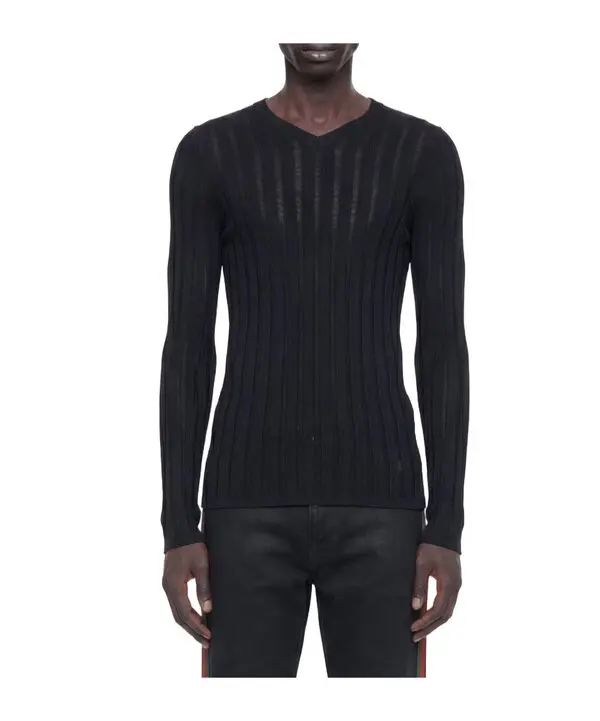 Gucci Semi-transparent V-neck Pullover