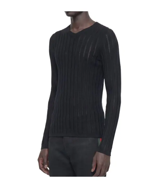 Gucci Semi-transparent V-neck Pullover