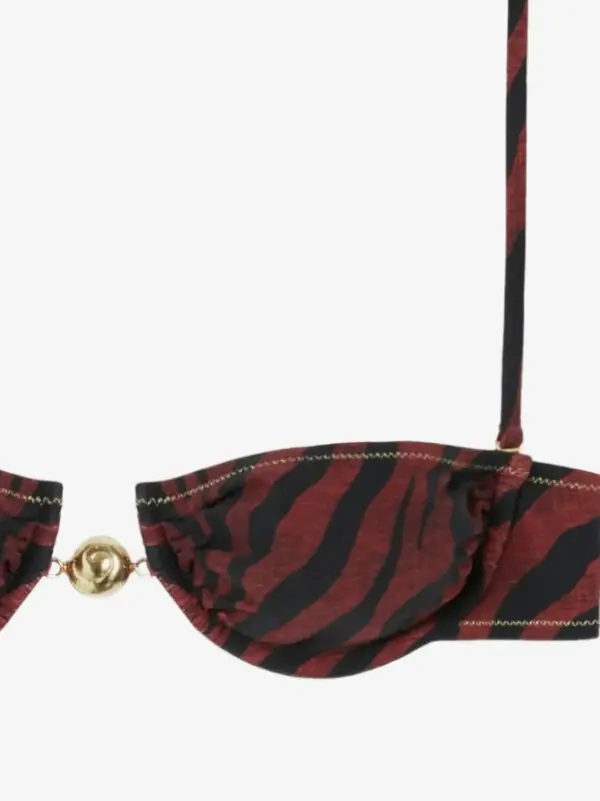 REINA OLGA Hammond Tiger-print Underwired Bikini Top - Black