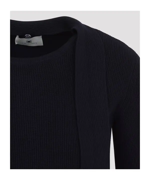 Elisabetta Franchi Ribbed Mini Knitted Dress