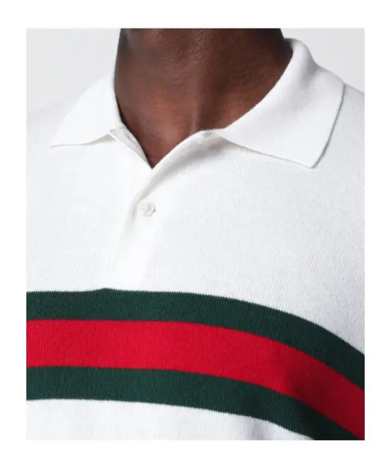 Gucci Striped Long-sleeve Polo Shirt