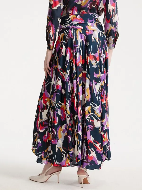 Marella Printed Viscose Twill Skirt