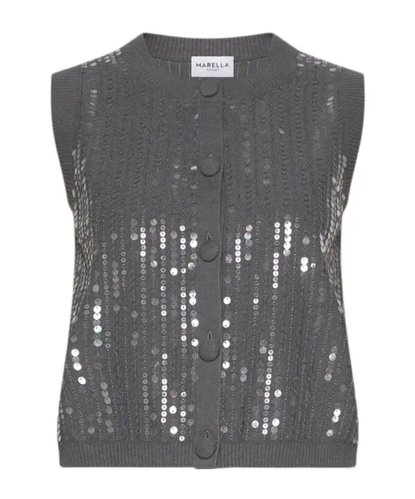 Marella Button-front Sequin Vest