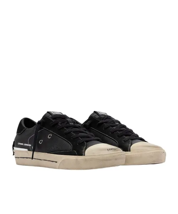 CRIME LONDON Stitch Detail Low-top Sneakers - Midnight Black