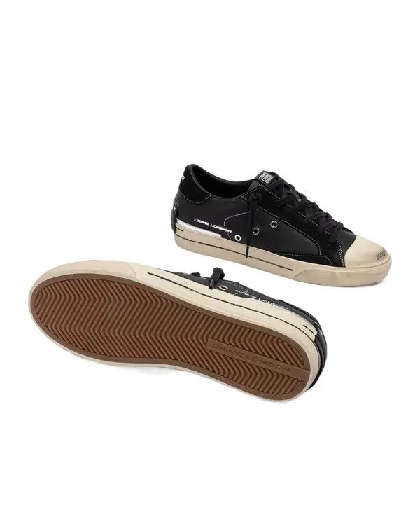 CRIME LONDON Stitch Detail Low-top Sneakers - Midnight Black